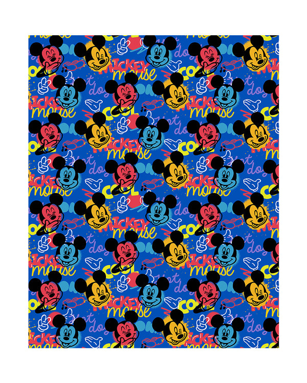 BABY DISNEY FLANNEL ROTARY THROW "NEW DESIGN"-“MIGHTY MICKEY MOUSE” MI